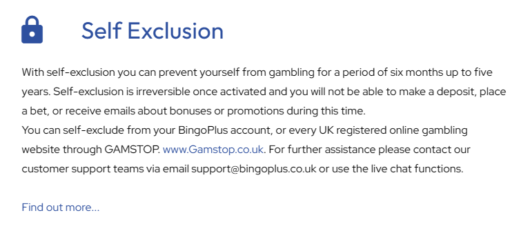 Self Exclusion – BingoPlus